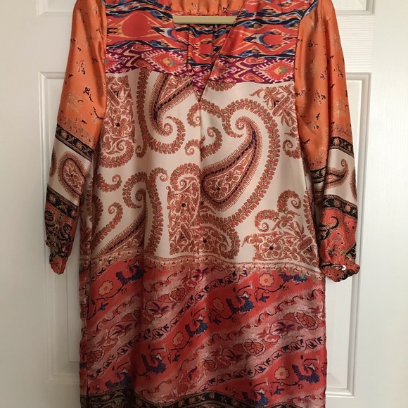 Zara | Dresses | Zara Paisley Print Silk Dress | Poshmark